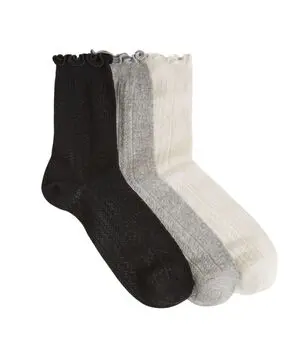 J. Crew Ruffle Bootie Socks Three-pack
