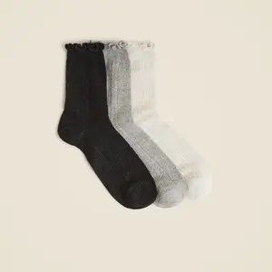 J. Crew Ruffle Bootie Socks Three-pack