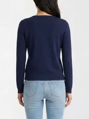 Liu Jo Slim Fit Viscose Blend Cardigan With Contrast Trims - Navy