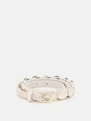 GOLDEN GOOSE Leather Belt - White