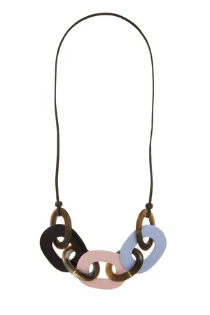 HERMÈS Color Buffalo Horn Karamba Necklace