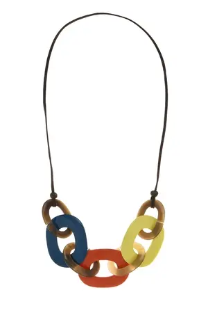HERMÈS Color Buffalo Horn Karamba Necklace