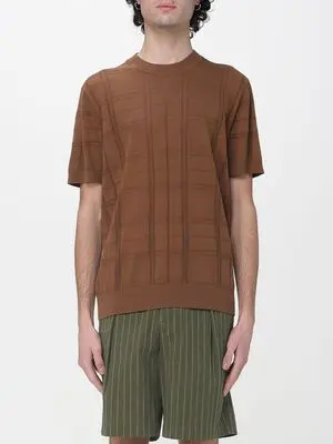 PAOLO PECORA Cotton Crew Neck Sweater - Brown