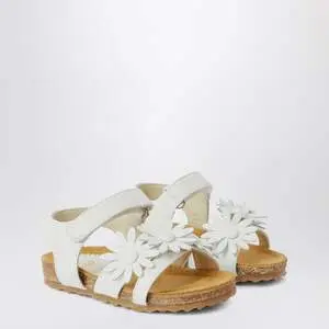 IL GUFO Sandal With Floral Appliqués - White