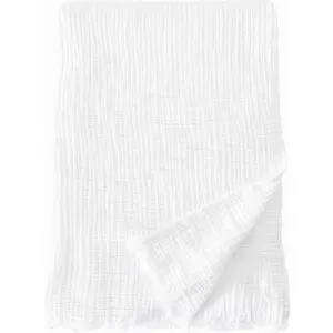 Anaya Crinkled Turkish Cotton Cuddle Throw - Bright White
