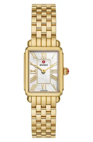 Michele Deco Park Mother-of-pearl Bracelet Watch - Gold