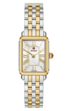 Michele Deco Park Mother-of-pearl Bracelet Watch - Two Tone
