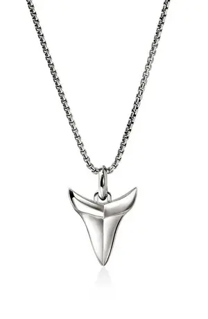 John Hardy Sterling And Diamond Shark Tooth Pendant Necklace - Silver