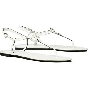 Tory Burch Ring Thong Sandal - Bianco / Silver
