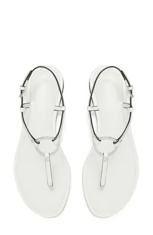 Tory Burch Ring Thong Sandal - Bianco / Silver