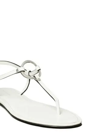 Tory Burch Ring Thong Sandal - Bianco / Silver