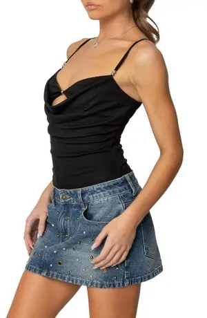 EDIKTED Layered Cutout Camisole - Black