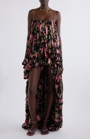 Chloé Peony Print Silk Jumpsuit - Black