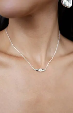 Ettika Faux Pearl Pendant Necklace