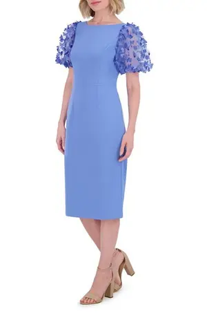 eliza j embroidered lace sheath dress Eliza J Floral Appliqu Lace Sheath Dress - Ivory