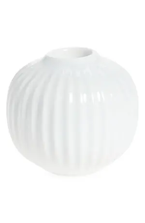 KAHLER Hammershoi Round Porcelain Candleholder - White
