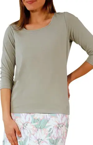 UV SKINZ 3/4 Sleeve Scoop Neck Tee - Agave
