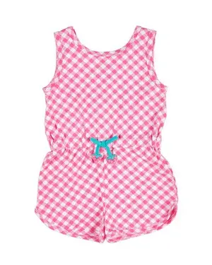 FLORENCE EISEMAN Gingham Knit Romper With Appliqu - Pink