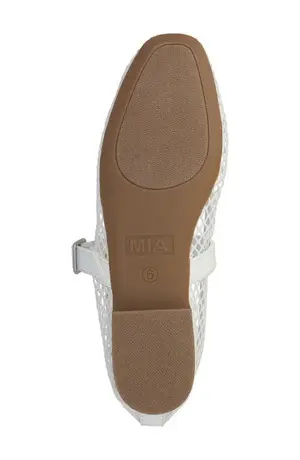 Mia Rayza Woven Mary Jane Flat - White