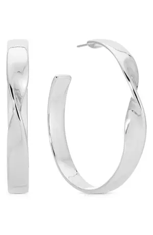 Ettika Heirloom Large Hoop Earrings - Silver