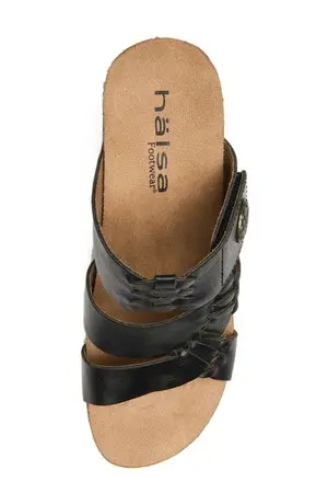 HALSA FOOTWEAR Genoa Wedge Sandal - Black