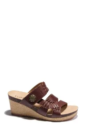HALSA FOOTWEAR Genoa Wedge Sandal - Dark Brown