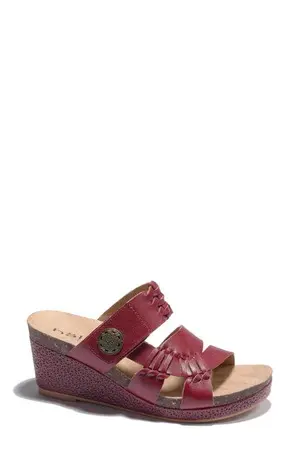 HALSA FOOTWEAR Genoa Wedge Sandal - Dark Red
