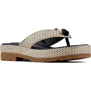 DONALD PLINER Sylverr Platform Flip Flop Navy Multi