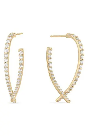 Lana Jewelry 14k Gold Diamond Hoop Earrings - Yellow Gold
