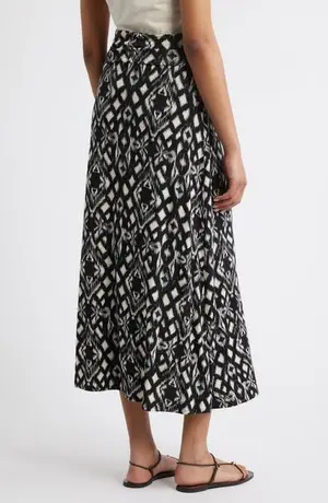 Loveappella Roll Top Ikat Maxi Skirt