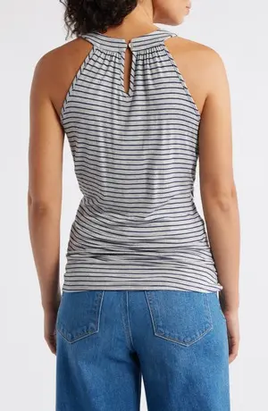 Loveappella Wrap Halter Tank - Heather Grey