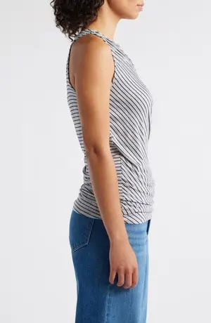 Loveappella Wrap Halter Tank - Heather Grey