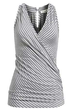 Loveappella Wrap Halter Tank - Heather Grey