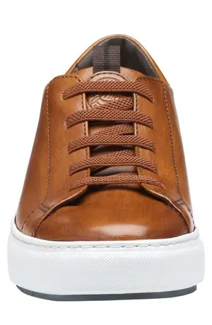 Johnston & Murphy Collection Anson Lace To Toe Sneaker - Brown Hand-stained Calfskin