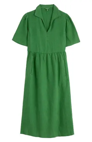 SEASALT CORNWALL Fen Linen Midi Shirt Dress - Hedgerow