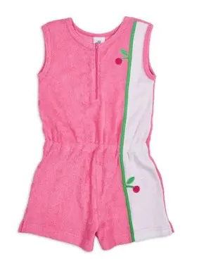 FLORENCE EISEMAN Terry Romper With Cherries - Pink / White