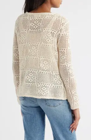 BEACHLUNCHLOUNGE Tiara Crochet Look Sweater