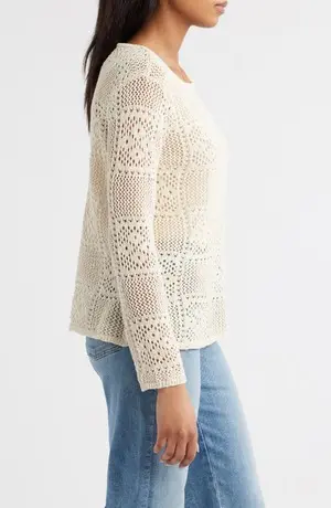 BEACHLUNCHLOUNGE Tiara Crochet Look Sweater