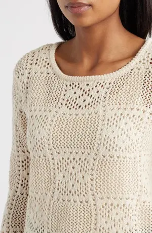 BEACHLUNCHLOUNGE Tiara Crochet Look Sweater