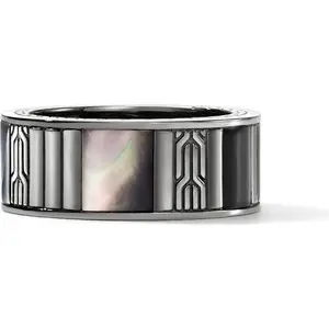 John Hardy Carved Chain Band Ring - Dark Silver