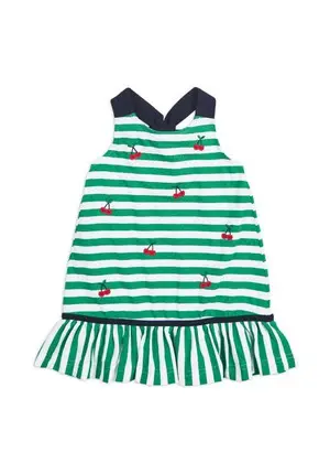 FLORENCE EISEMAN Stripe Knit A-line Dress With Cherries