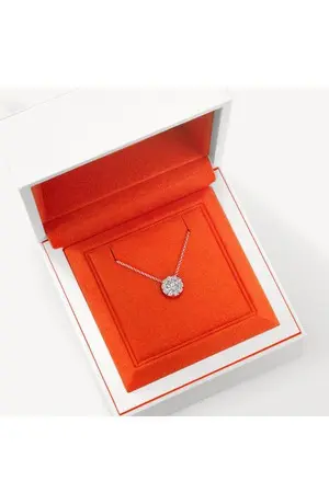 Hearts On Fire Diamond Halo Pendant Necklace - White Gold