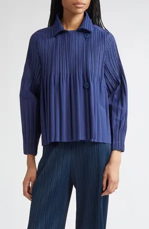 Issey Miyake Smooth Pleated Shirt-jacket