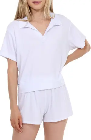Honeydew Intimates Coffee Club Waffle Knit Short Pajamas - White