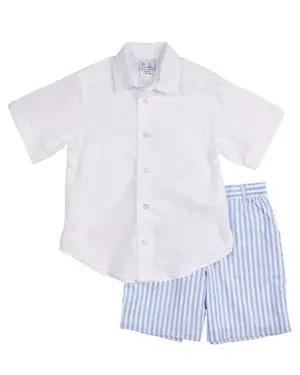 FLORENCE EISEMAN Stripe Linen Look Short