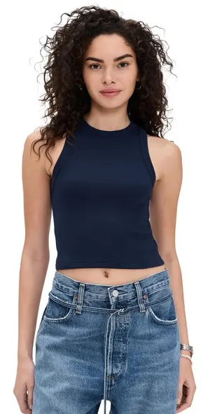 Sold Out NYC Cropped Tank Top - Navy