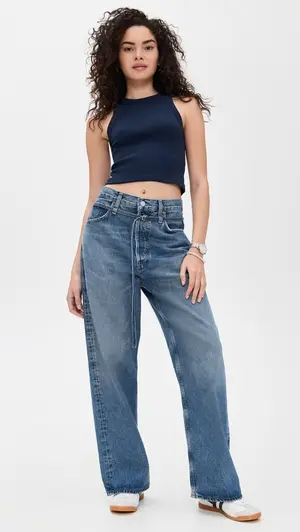 Sold Out NYC Cropped Tank Top - Navy