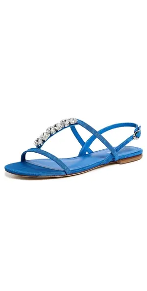 Larroude Calypso Flat Sandals - Azure
