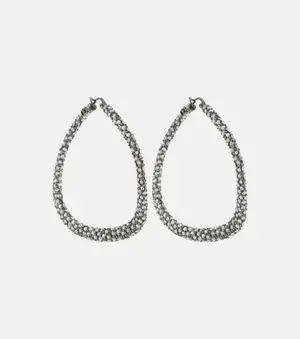 Valentino Garavani Shadowshine Embellished Hoop Earrings - Silver