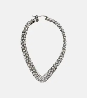 Valentino Garavani Shadowshine Embellished Hoop Earrings - Silver